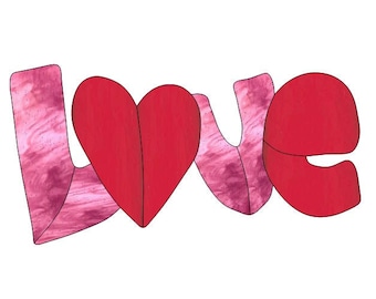 Love Stained Glass Pattern - Etsy