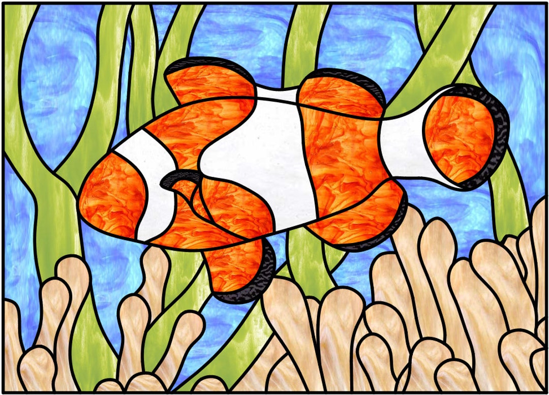 Clownfish Stained Glass Pattern - Etsy
