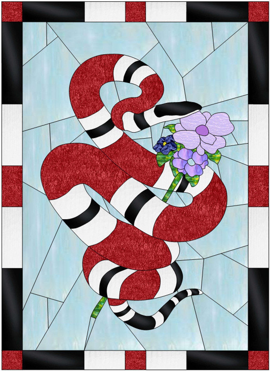 King Snake Stained Glass Pattern large | Etsy