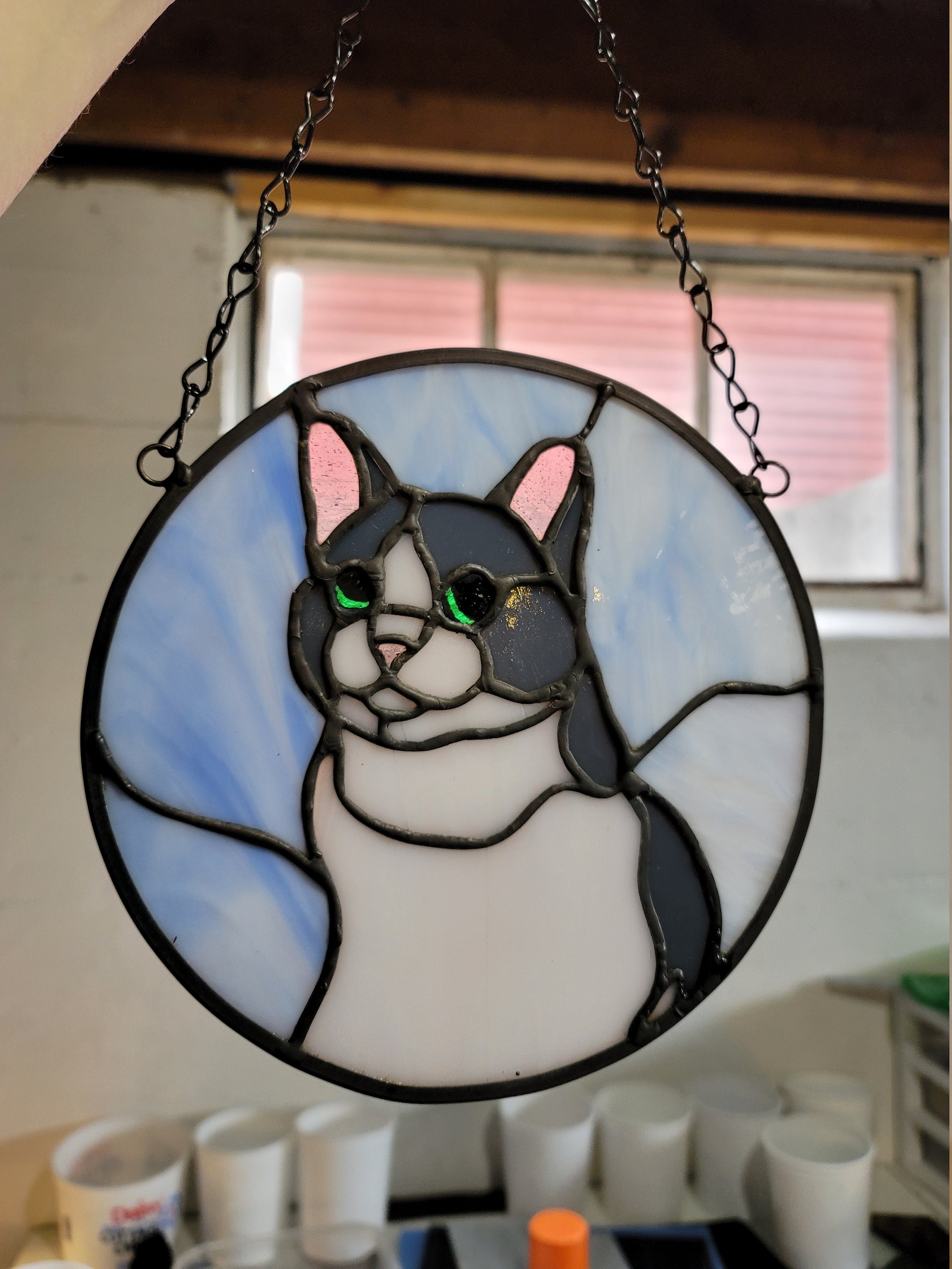 Cute Cat Stained Glass Pattern - Etsy