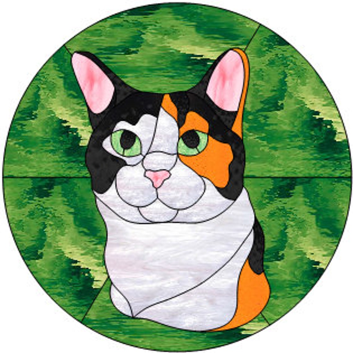Calico Cat Stained Glass Pattern - Etsy