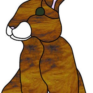 Rabbit Stained Glass Pattern - Etsy