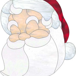 Santa Stained Glass Pattern - Etsy