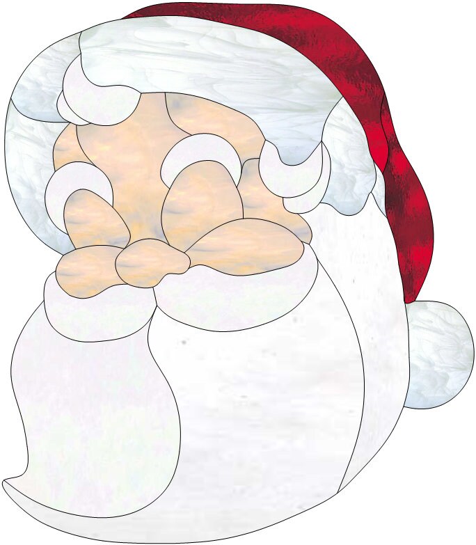 Santa Stained Glass Pattern - Etsy
