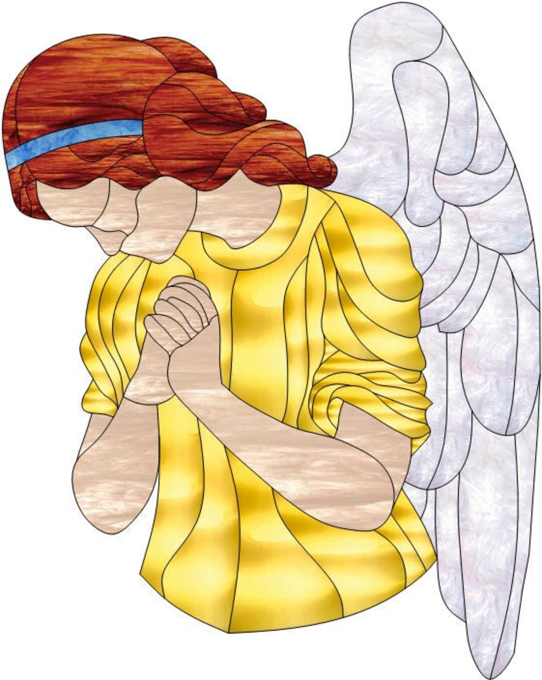 Praying Angel Stained Glass Pattern - Etsy