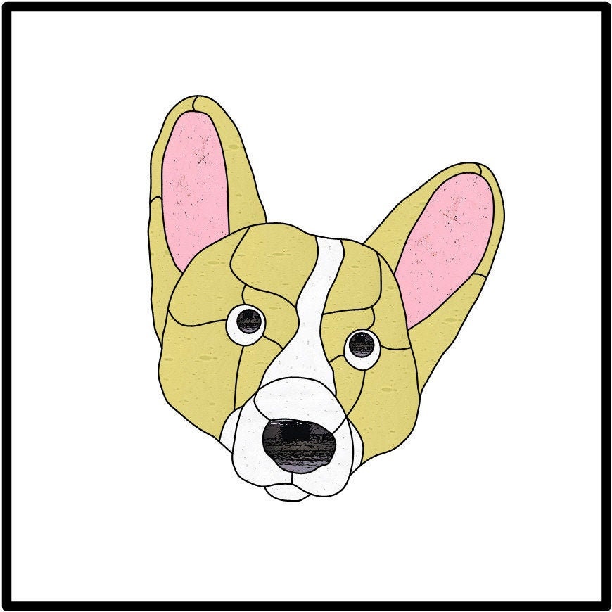 Corgi Stained Glass Pattern - Etsy