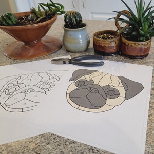 Pug Stained Glass Pattern - Etsy