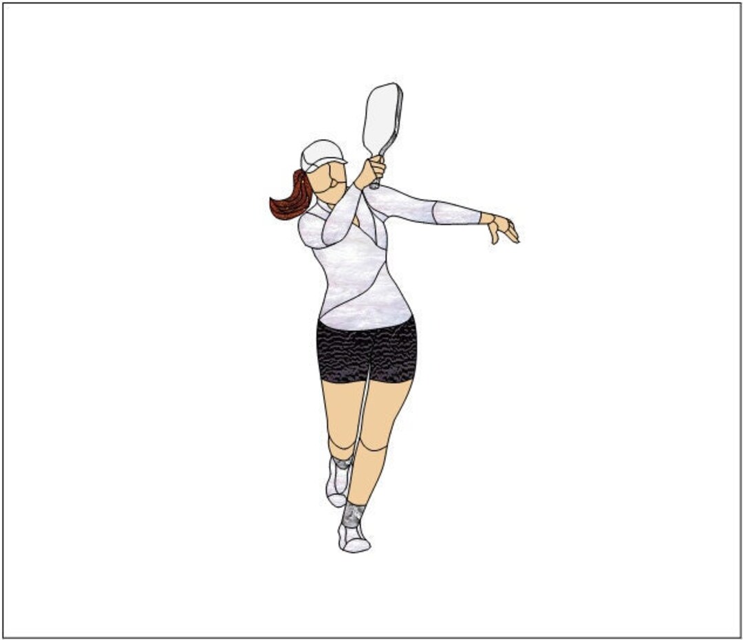 Pickle Ball Player Stained Glass Pattern - Etsy
