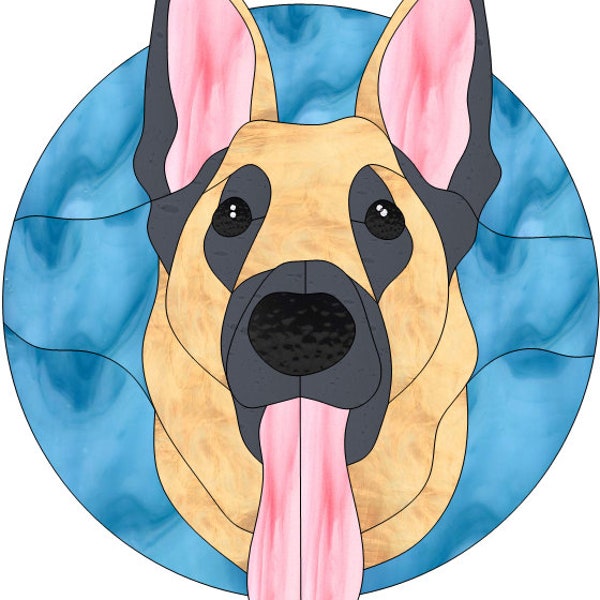 Stained Glass Patterns German Shepherd - Etsy