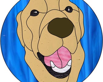 Golden Retriever Stained Glass Pattern Design Digital Download PNG PDF ...