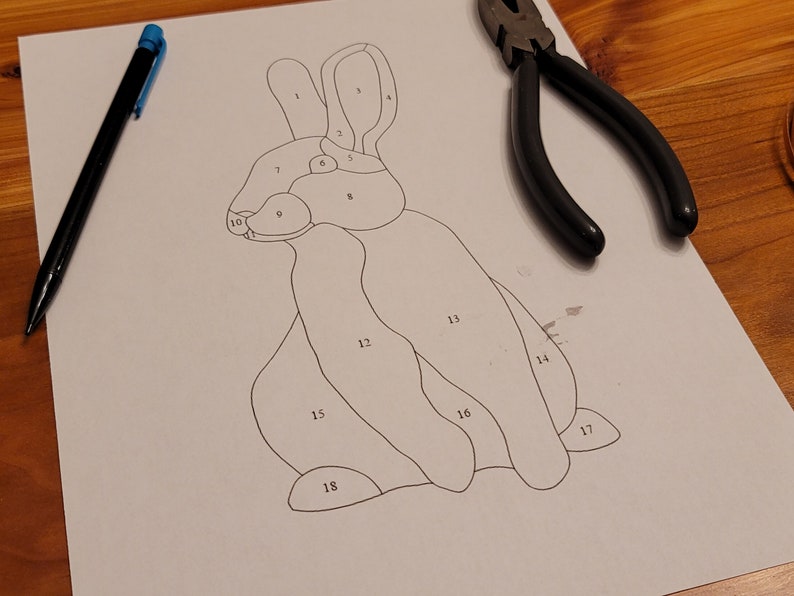 Rabbit Stained Glass Pattern - Etsy