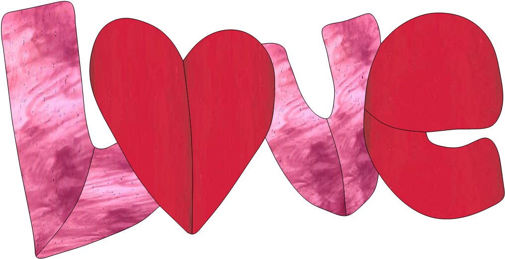 Love Word Stained Glass Pattern | Etsy