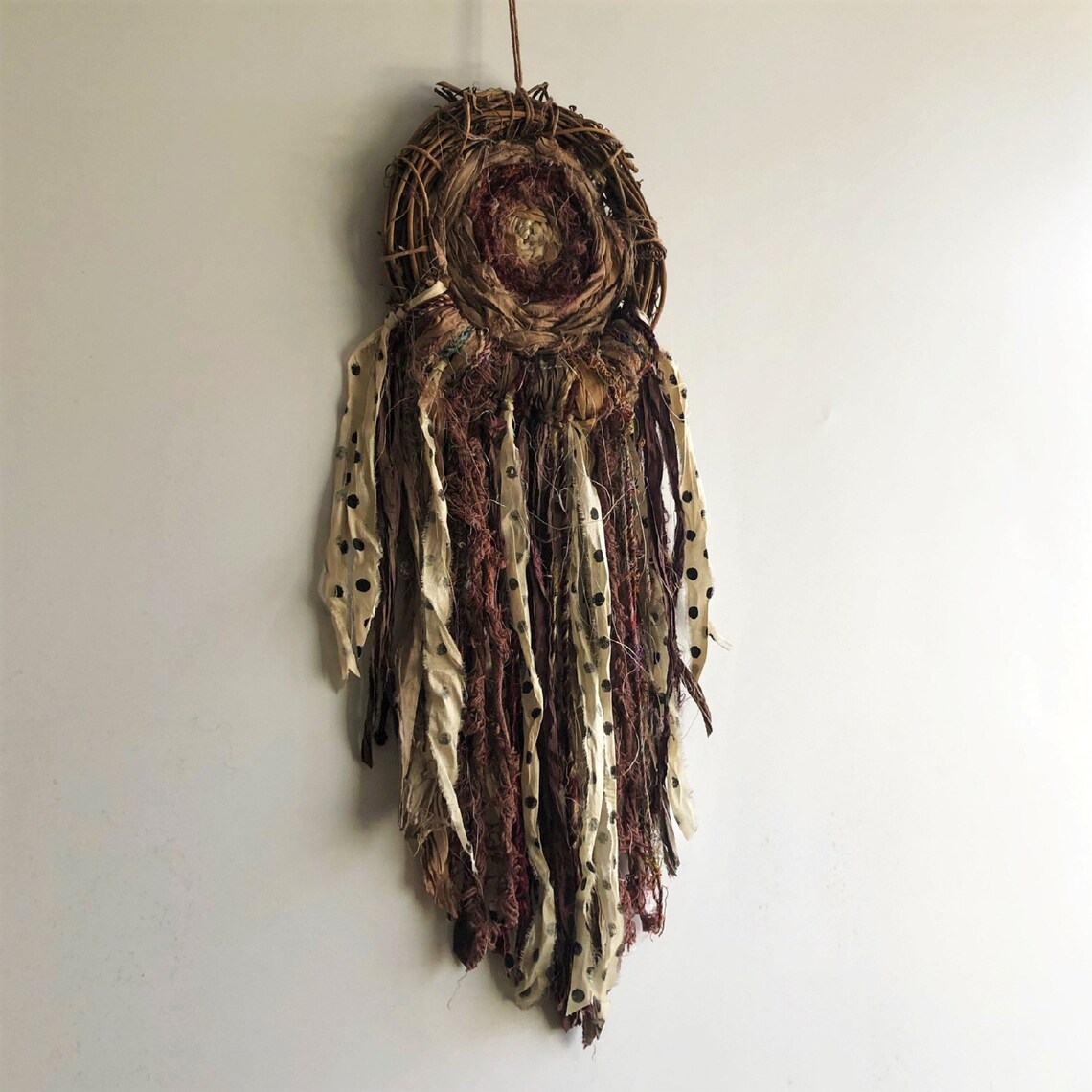 Round Weave Wreath Wall Hanging Dreamcatcher Woven Dreamcatcher Boho ...