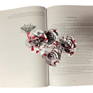 Vampire Paper Book Flowers, Vampire Decor, Dracula Paper Roses, Red ...