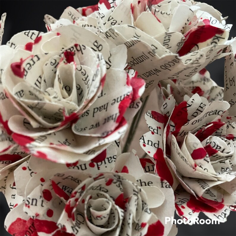 Vampire Paper Book Flowers Vampire Decor Dracula Paper - Etsy