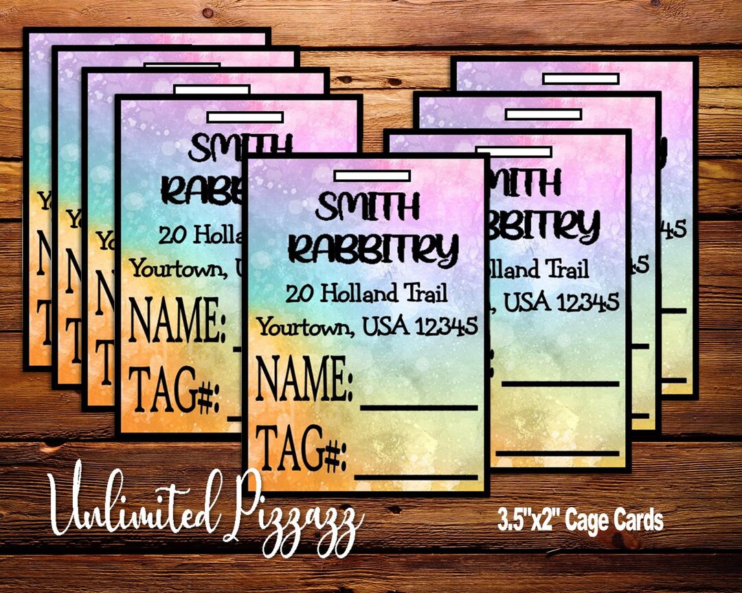 Rabbit Cage Tags Writable, Rabbit Cage, Made to Order, Fillable Tags ...