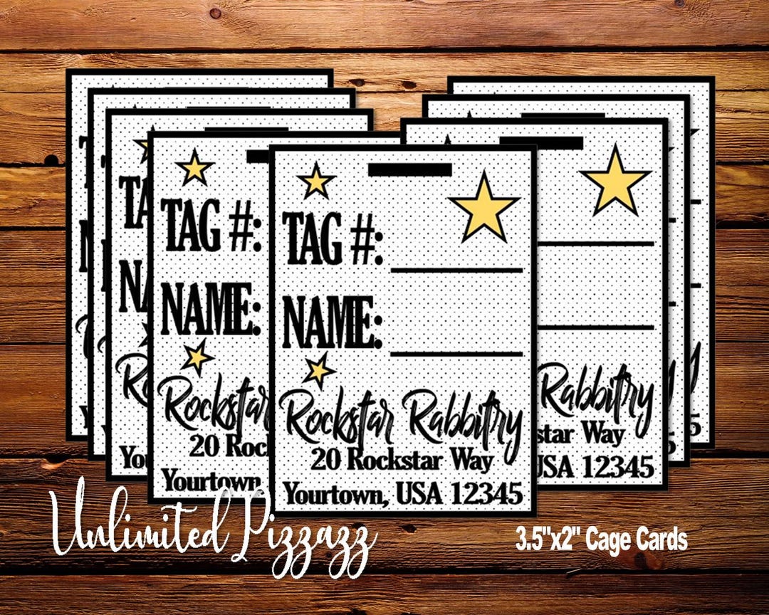 Rabbit Cage Tags Writable, Rabbit Cage, Made to Order, Fillable Tags ...