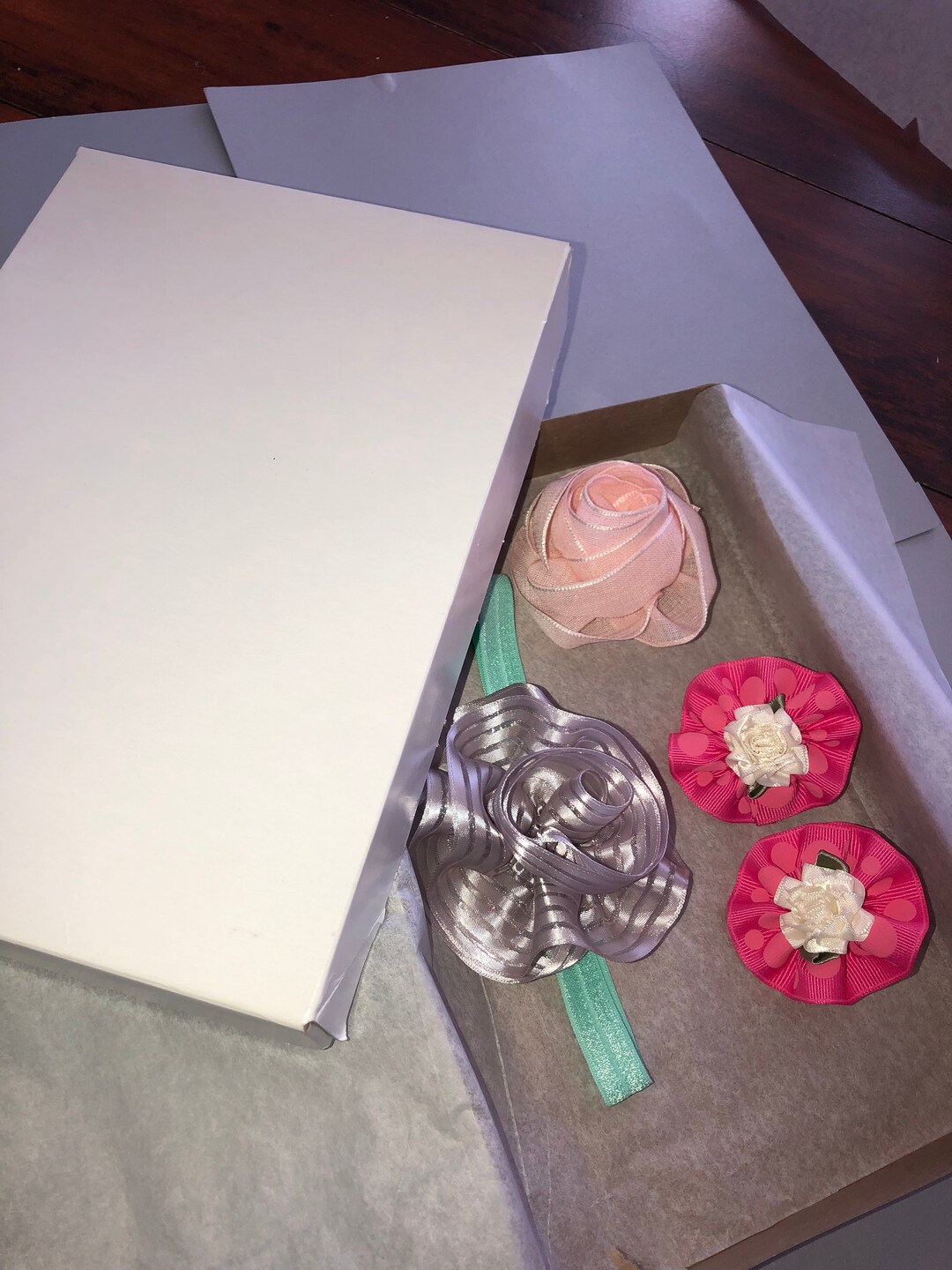 Hair Accessories Box, With Clips, Ponytails and Headbands - Etsy