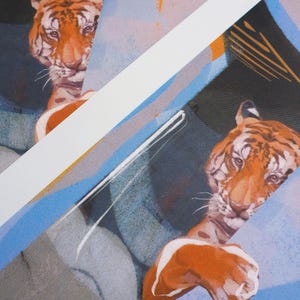 A Head Filled With Tigers... A3 Screenprint, Tiger Illustration - Etsy