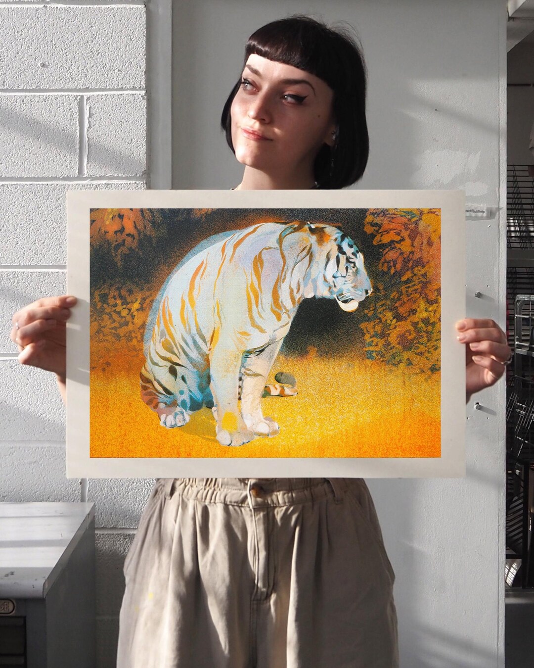 Tiger in the Bear Rainforest, A3 Screenprint, Animal Illustration - Etsy