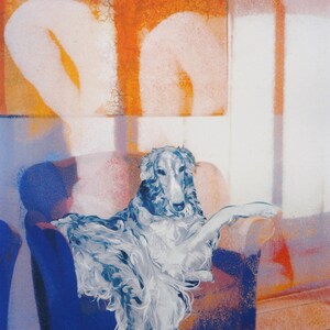 Her Favourite Chair, A2 Screenprint, Dog Illustration - Etsy