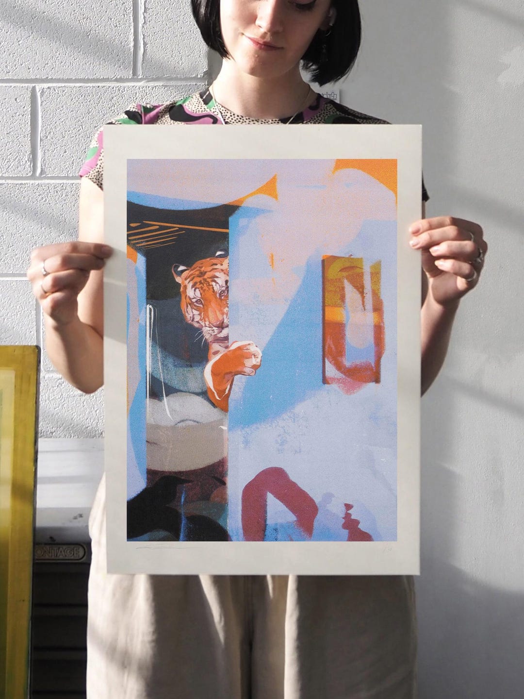 A Head Filled With Tigers... A3 Screenprint, Tiger Illustration - Etsy
