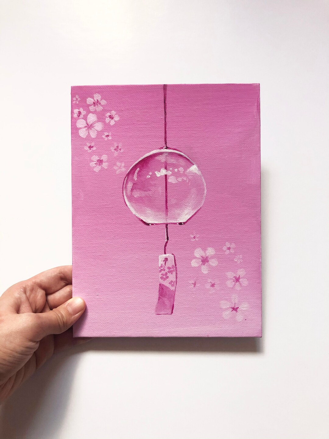 Spring Twinkle Acrylic Painting Original Wind Chime Sakura - Etsy