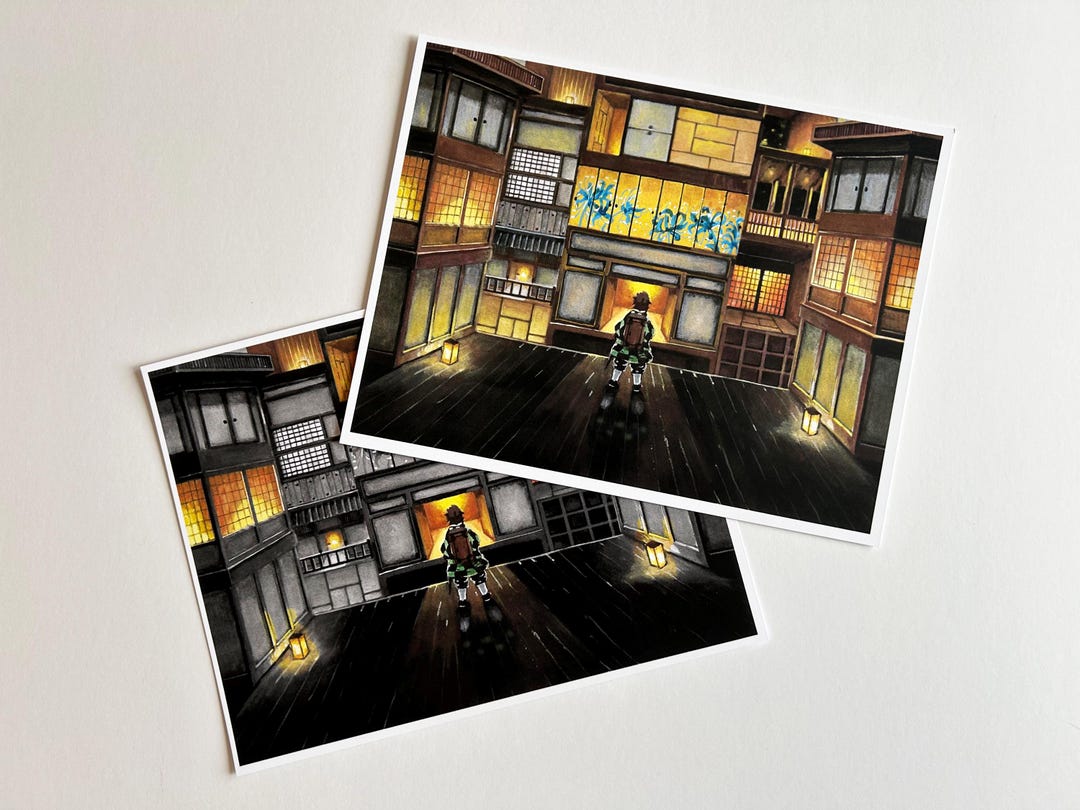 Art Print || "infinity Castle" || Demon Slayer || Gouache Painting ...