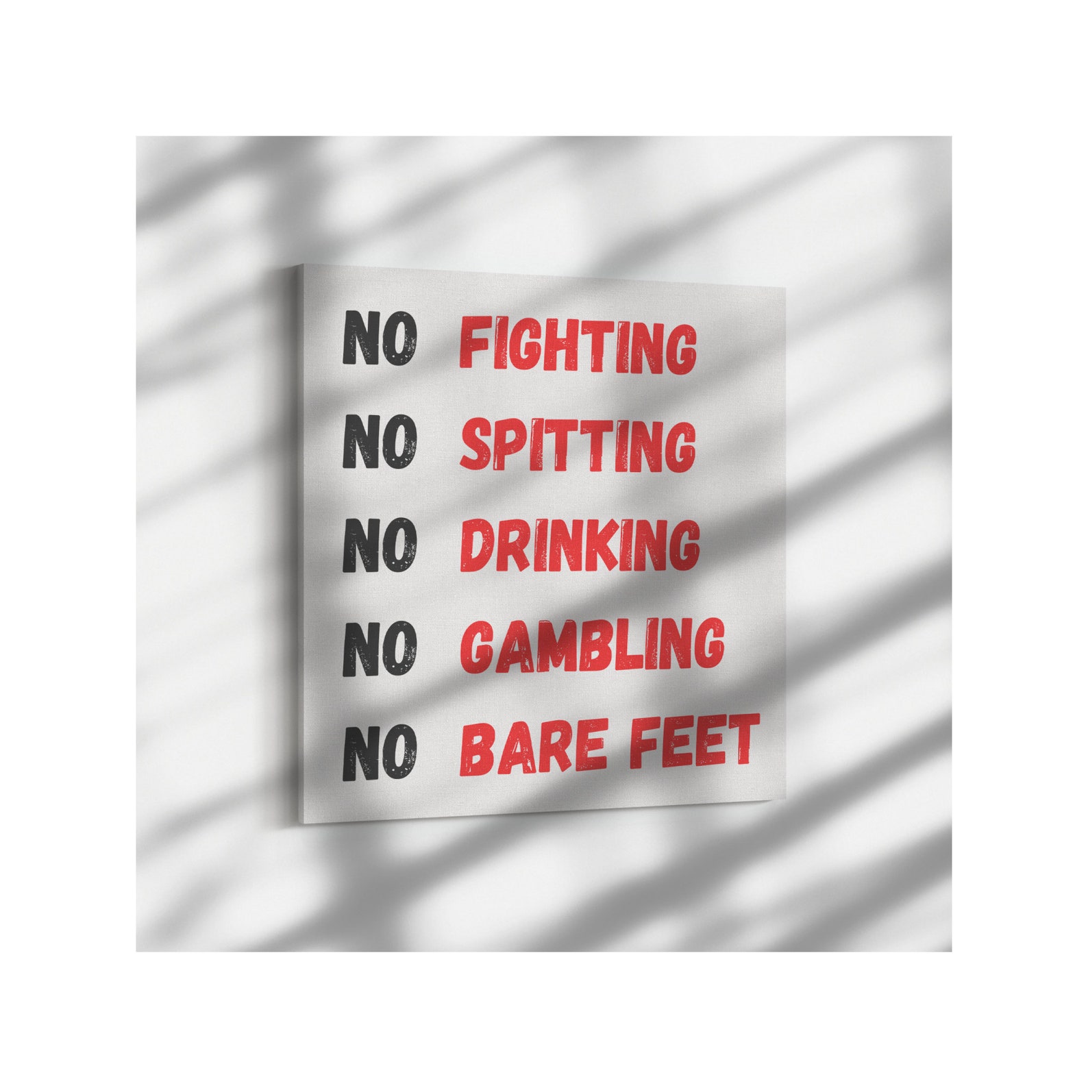 Caddyshack Sign Canvas Print: No Fighting, Funny Bar Decor - Etsy
