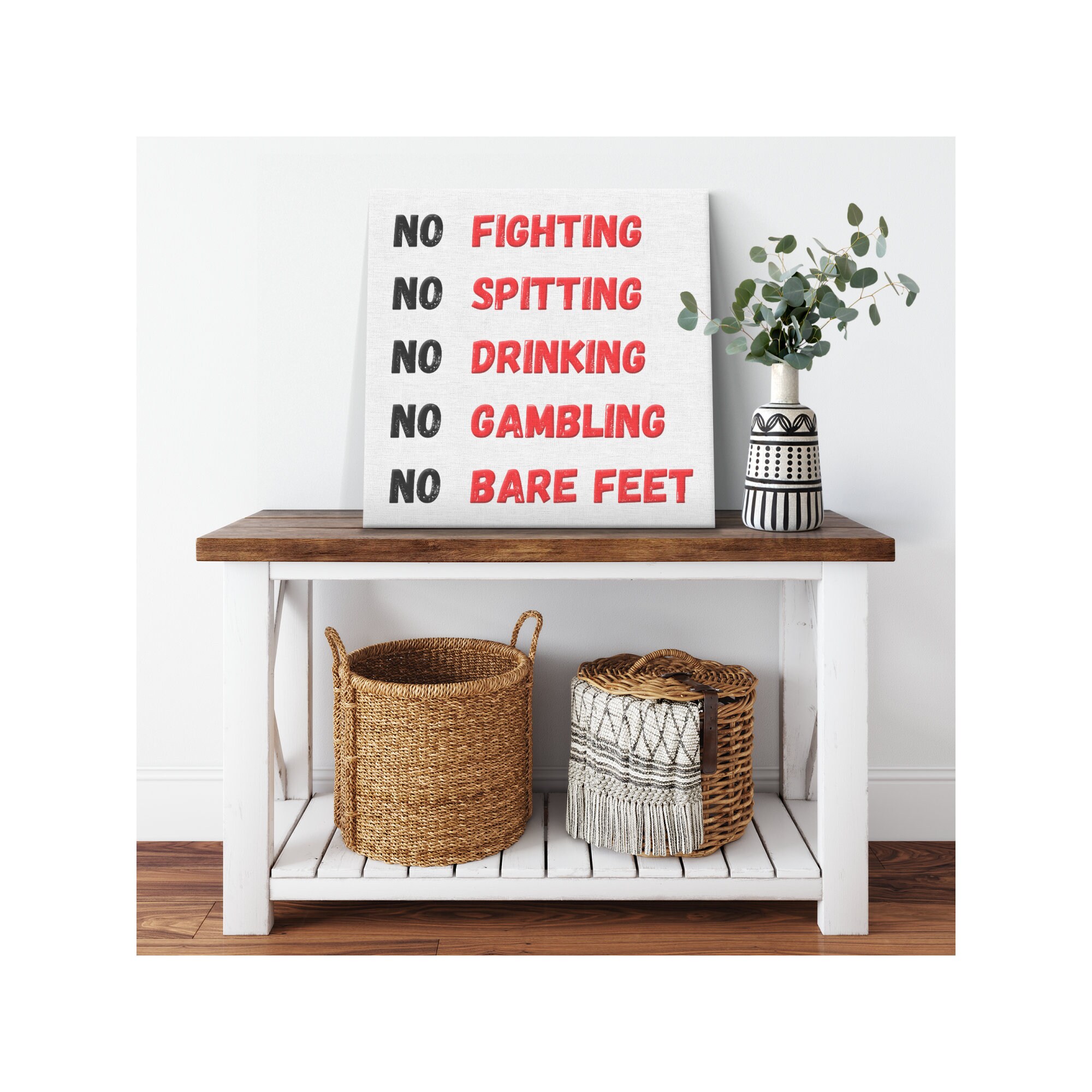 Caddy Rules Sign Caddyshack Canvas Wall Art, Golfer Den Art, Golfer ...