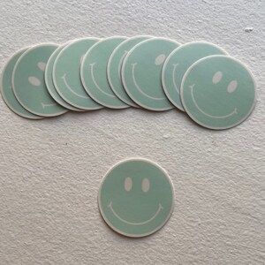 Smiley Face Sticker | Green and Pink Smiley Sticker Happy Face Sticker ...