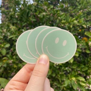 Smiley Face Sticker | Green and Pink Smiley Sticker Happy Face Sticker ...