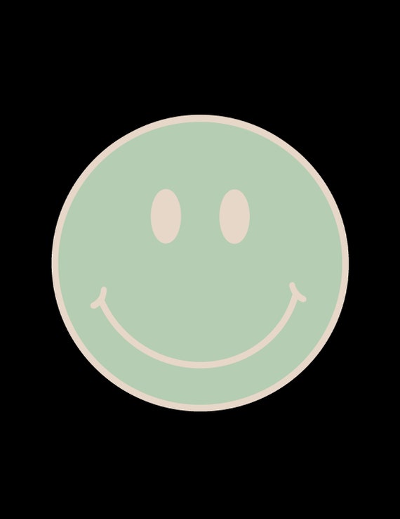 Smiley Face Sticker Green and Pink Smiley Sticker Happy - Etsy