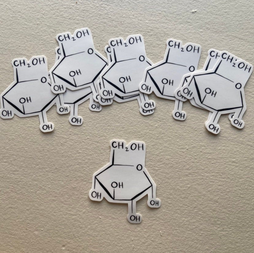 Glucose Molecule Sticker Nutrition Science Sticker Dietitian - Etsy