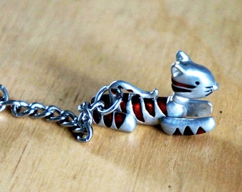 Pewter Cat Keychain - Etsy