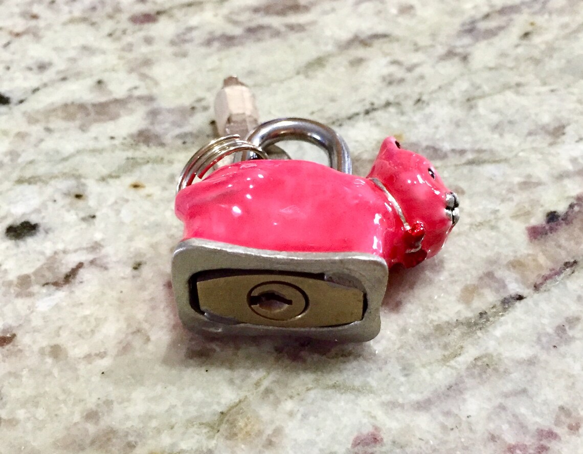 Handmade Pewter Cat Padlock Charm Luggage Lock School - Etsy