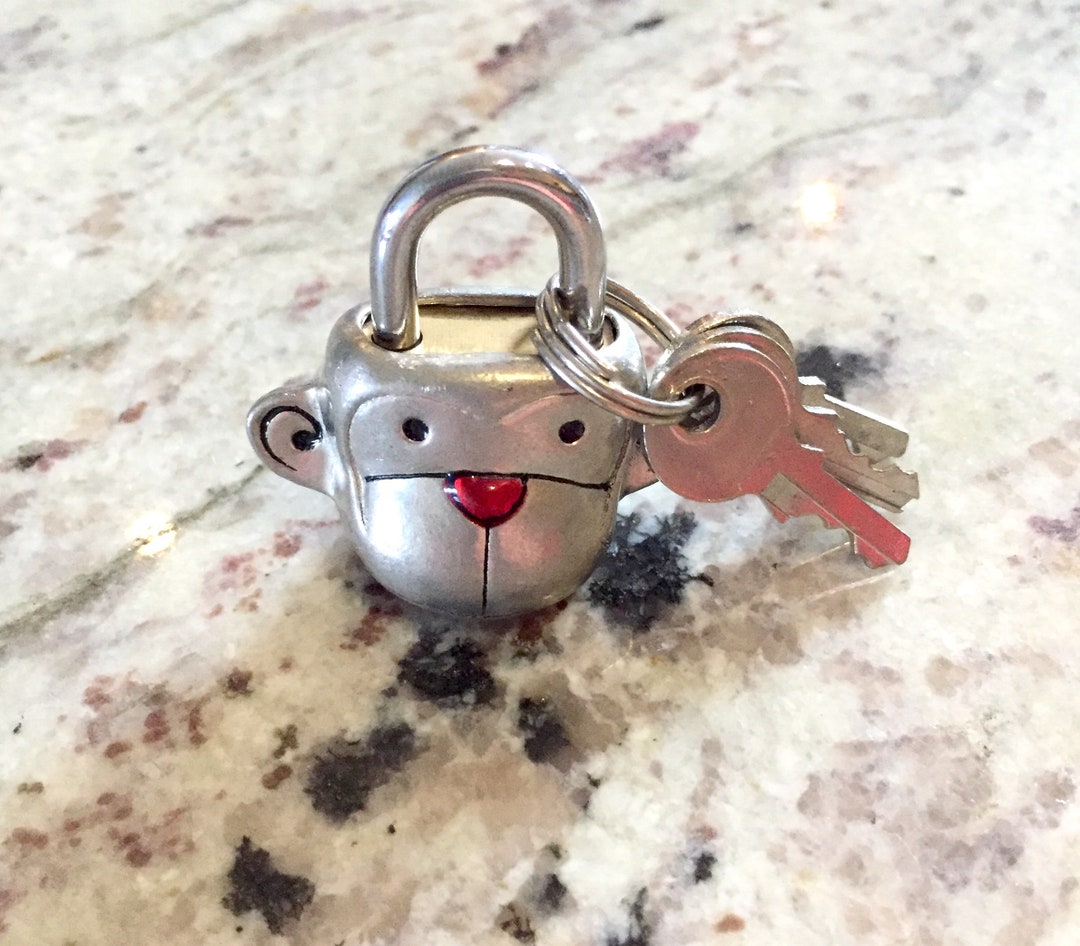 Handmade, Pewter, Monkey, Padlock, Charm, Luggage Lock, School Locker ...