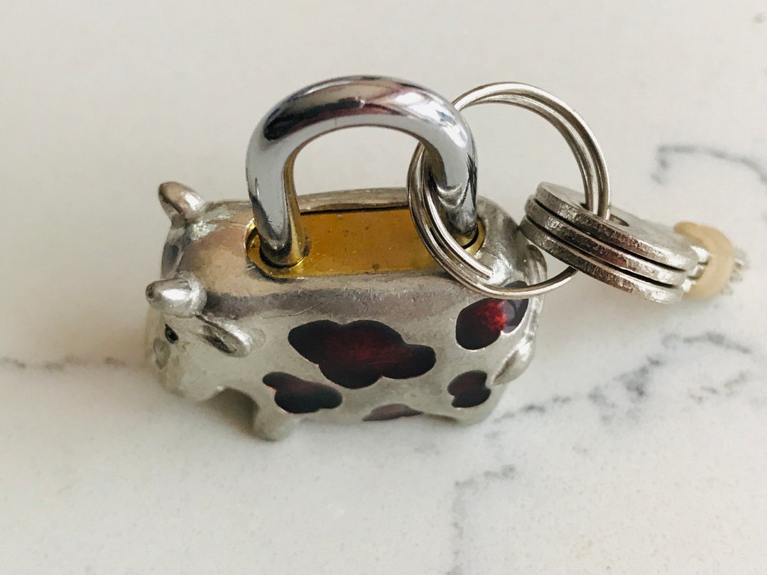 Handmade, Pewter,bull, Cow Padlock, Charm, Luggage Lock, Gym Locker ...
