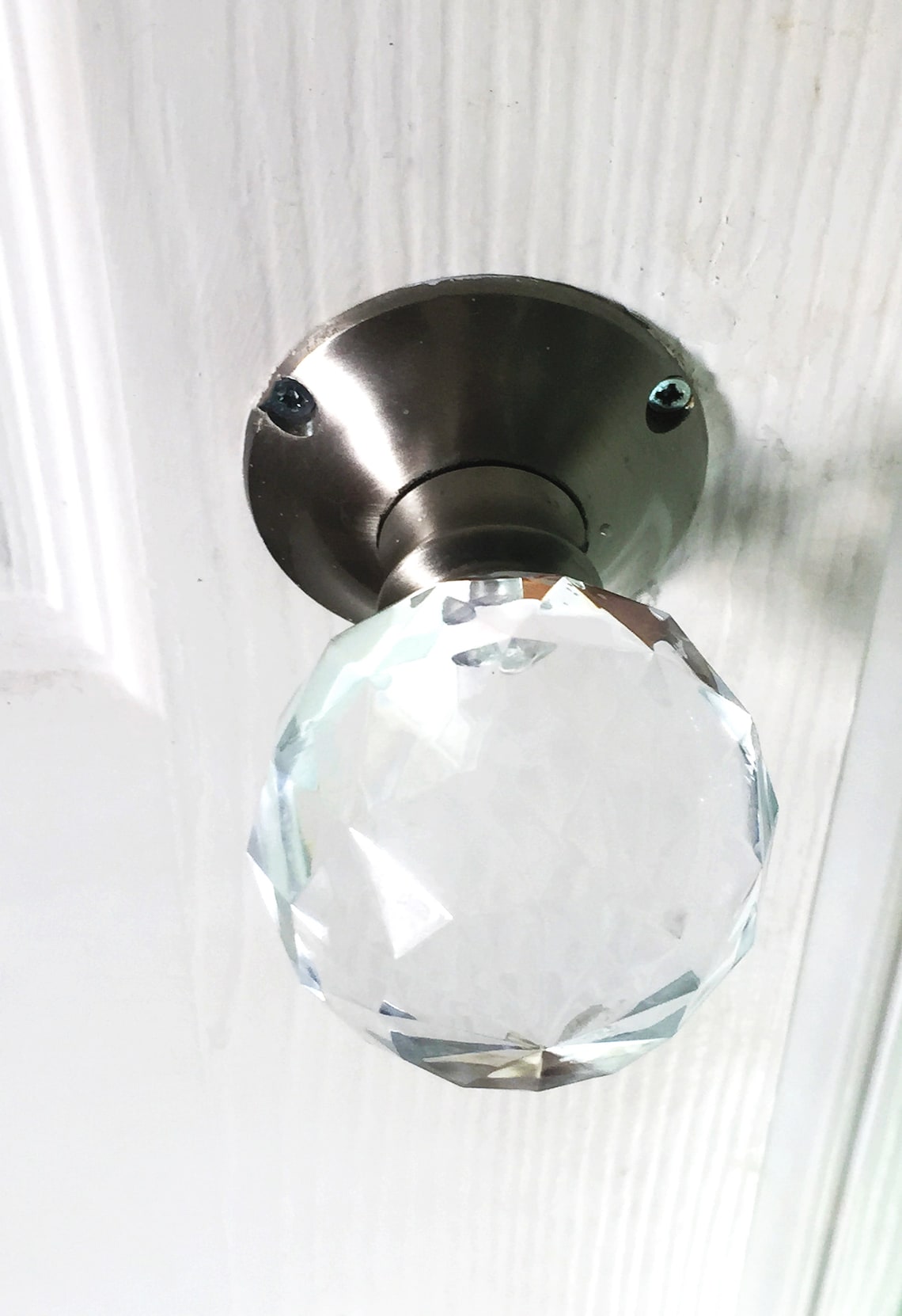 Blue, Faceted Door Handle Pair, Acrylic, Round, Crystal Cut, Turning ...