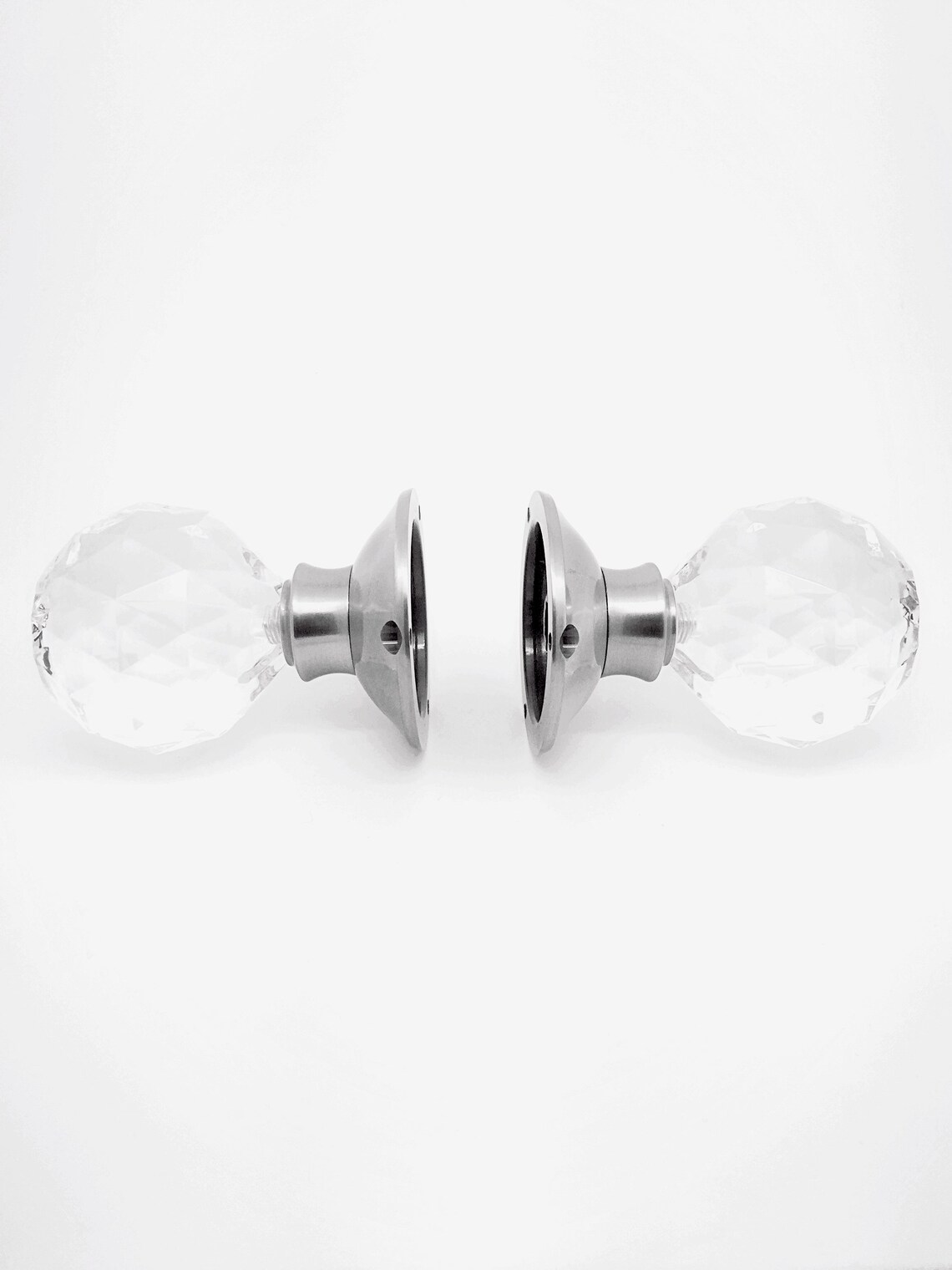 Blue, Faceted Door Handle Pair, Acrylic, Round, Crystal Cut, Turning ...