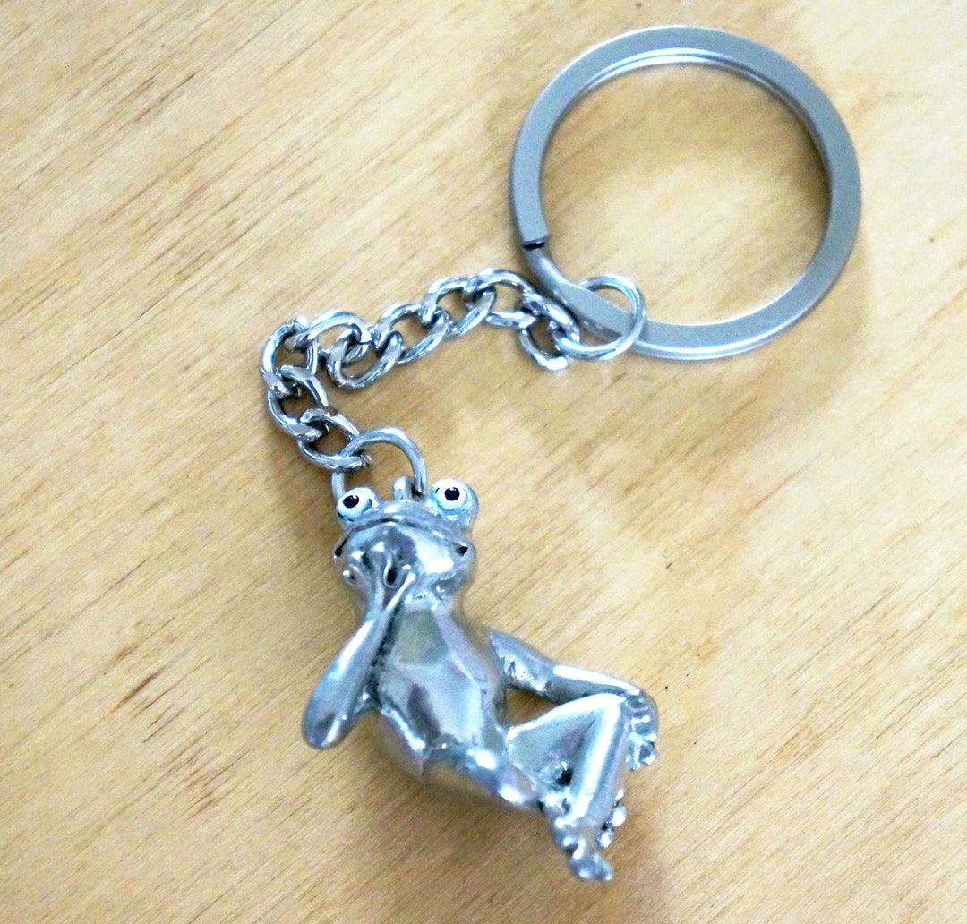 Handcrafted, Frog, Pewter Keyring, Solid Pewter, Keychain. Pewter Gifts ...