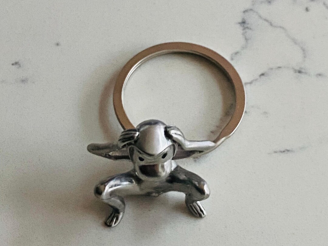Handmade Pewter Monkey Keyring: Unique Keychain Charm - Etsy