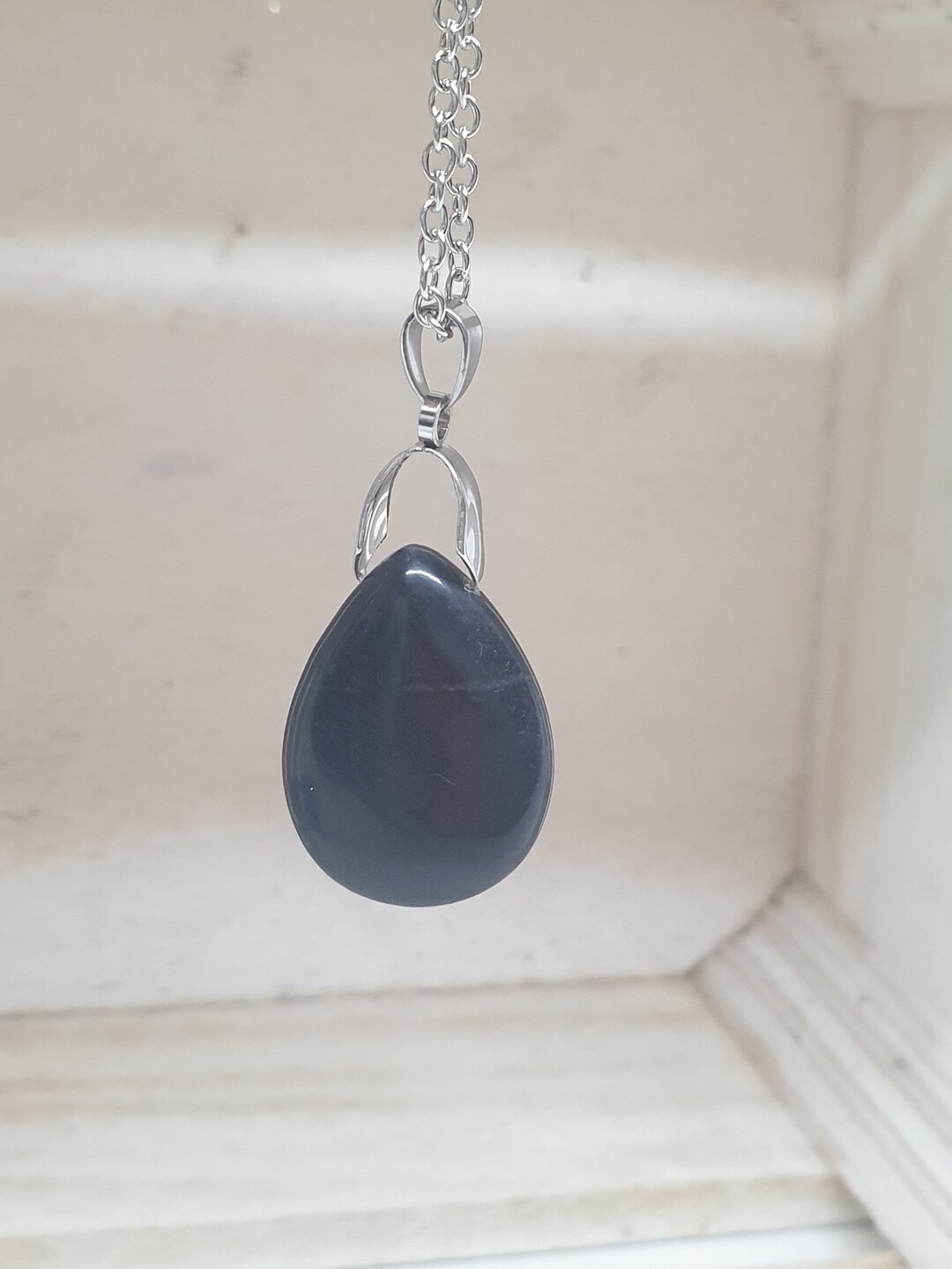 Obsidian Necklace - Teardrop - Natural Stone - Unique Piece - Model 3 ...