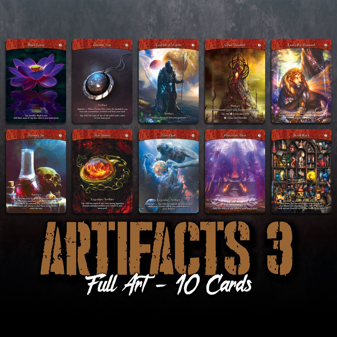 Full Art Artifacts #3 - 10 Card Bundle (custom Cards Alternate Art) + 2 ...