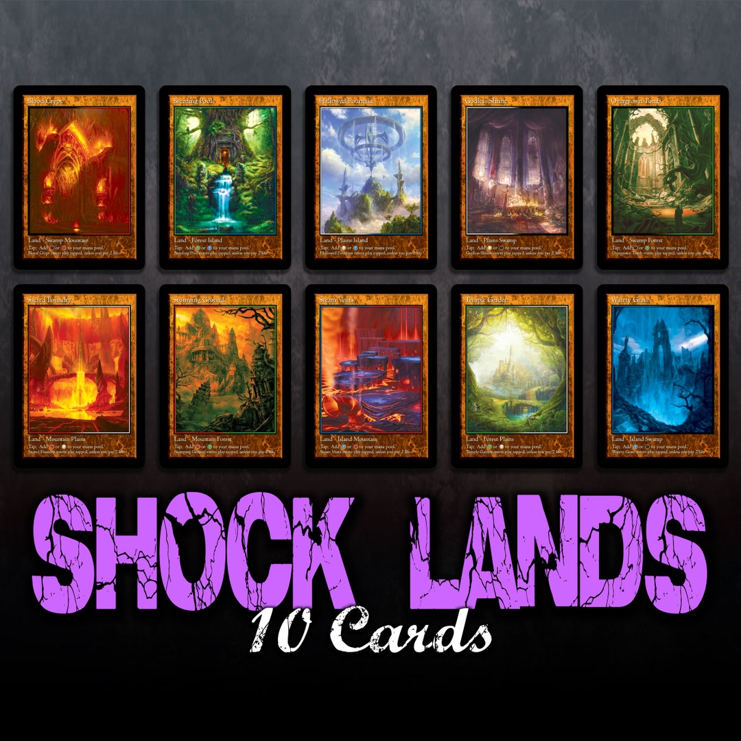Set of 10 Shock Lands custom Cards Alternate Art 2 Bonus - Etsy