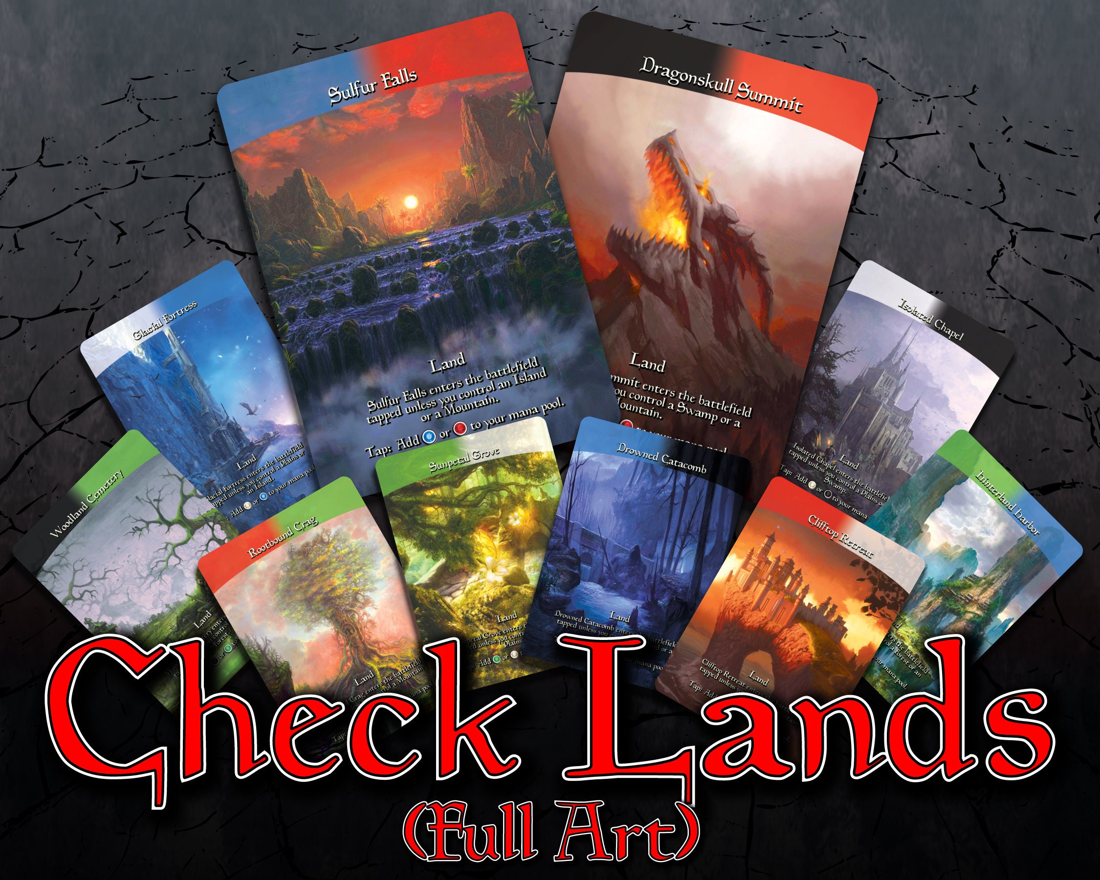 All Duals (V.1), Fetches (V.1), Check & Fast Lands (40 Cards With Full ...