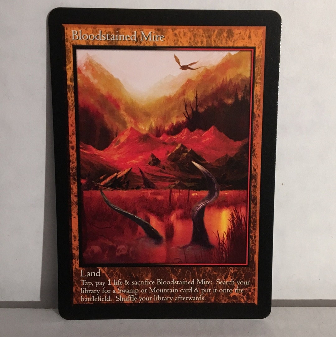 Bloodstained Mire Fetch Land (custom Card Alternate Art) - Etsy
