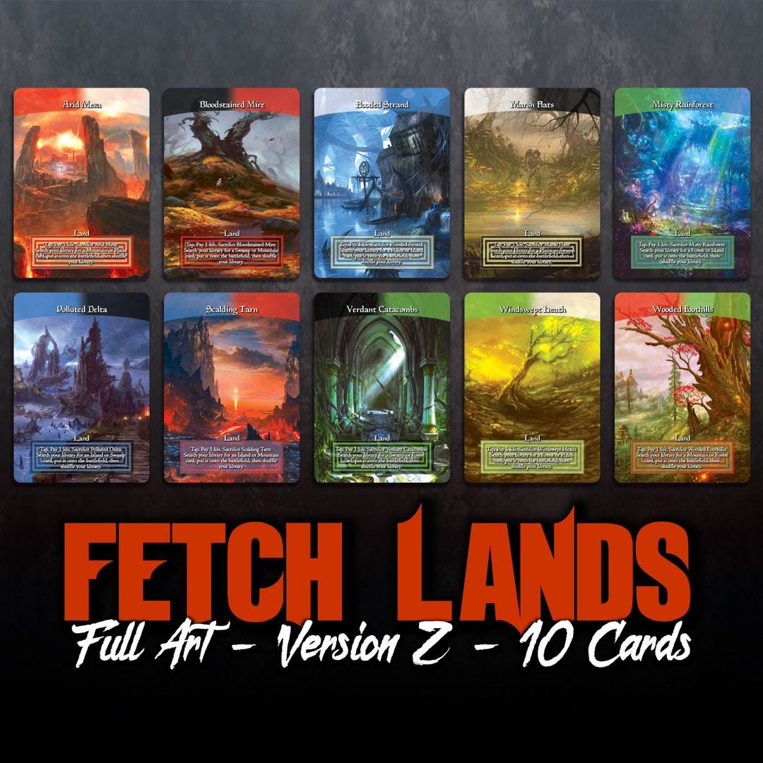Set of 10 Full Art Fetch Lands Version 2 custom Cards Alternate Art 2 ...