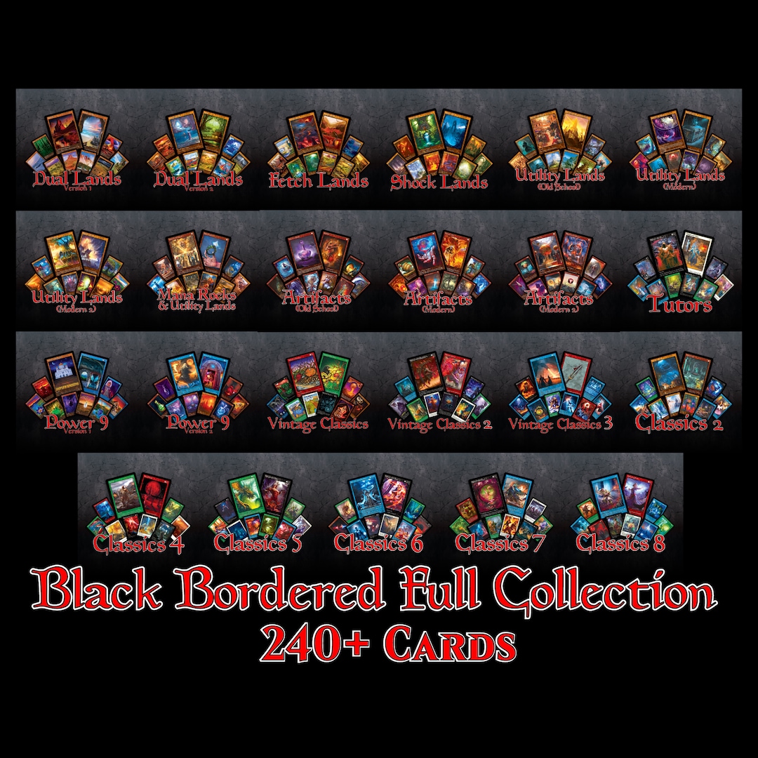 FULL COLLECTION (240+ Black Bordered Cards Custom Alt. Art): Dual Lands ...