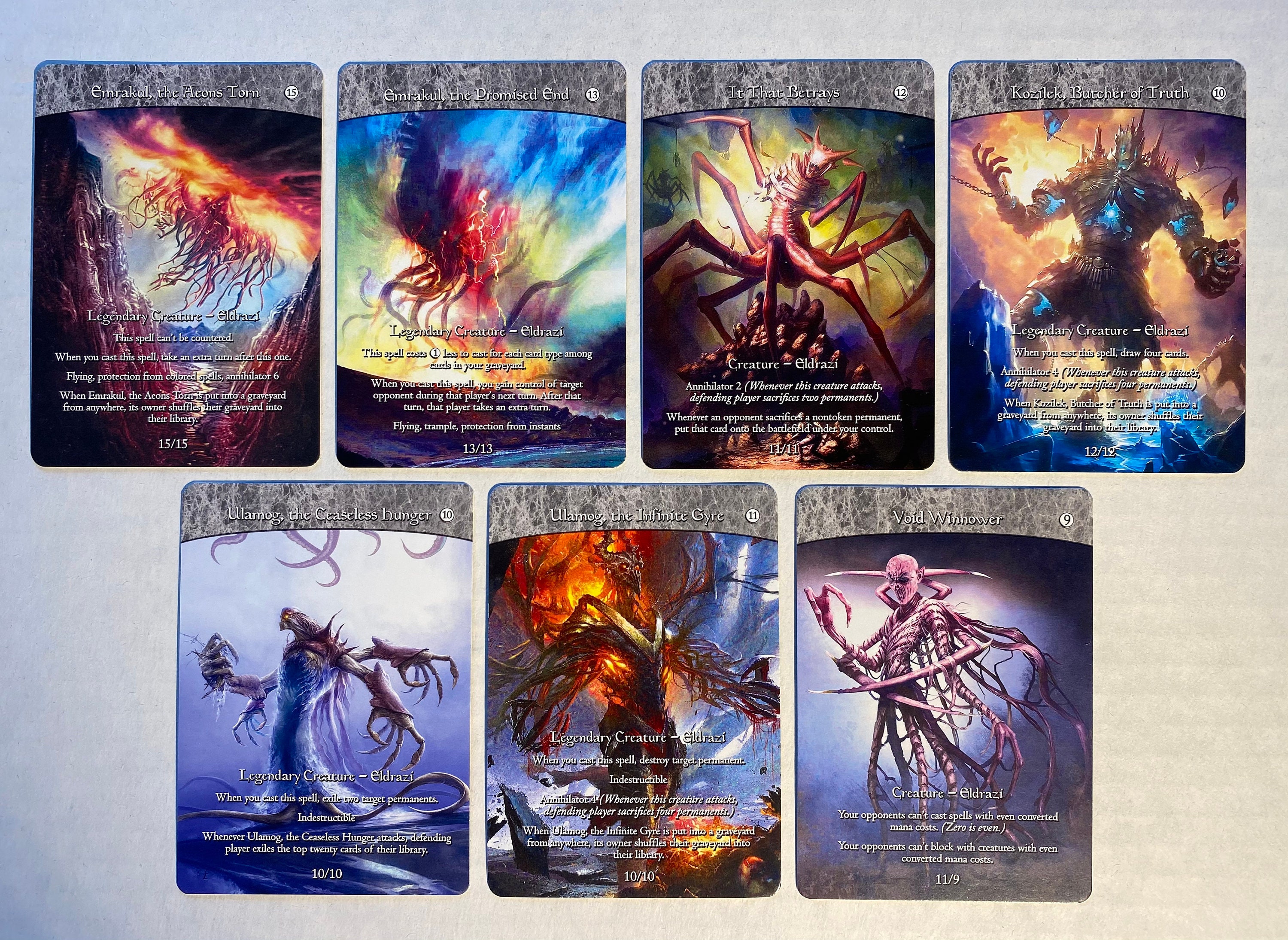 Full Art Eldrazi 7 Card Bundle custom Cards Alternate Art - Etsy